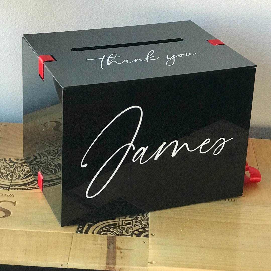 Modern Personalized Wedding Card Box/engraved Acrylic Card Box/ Holds ...