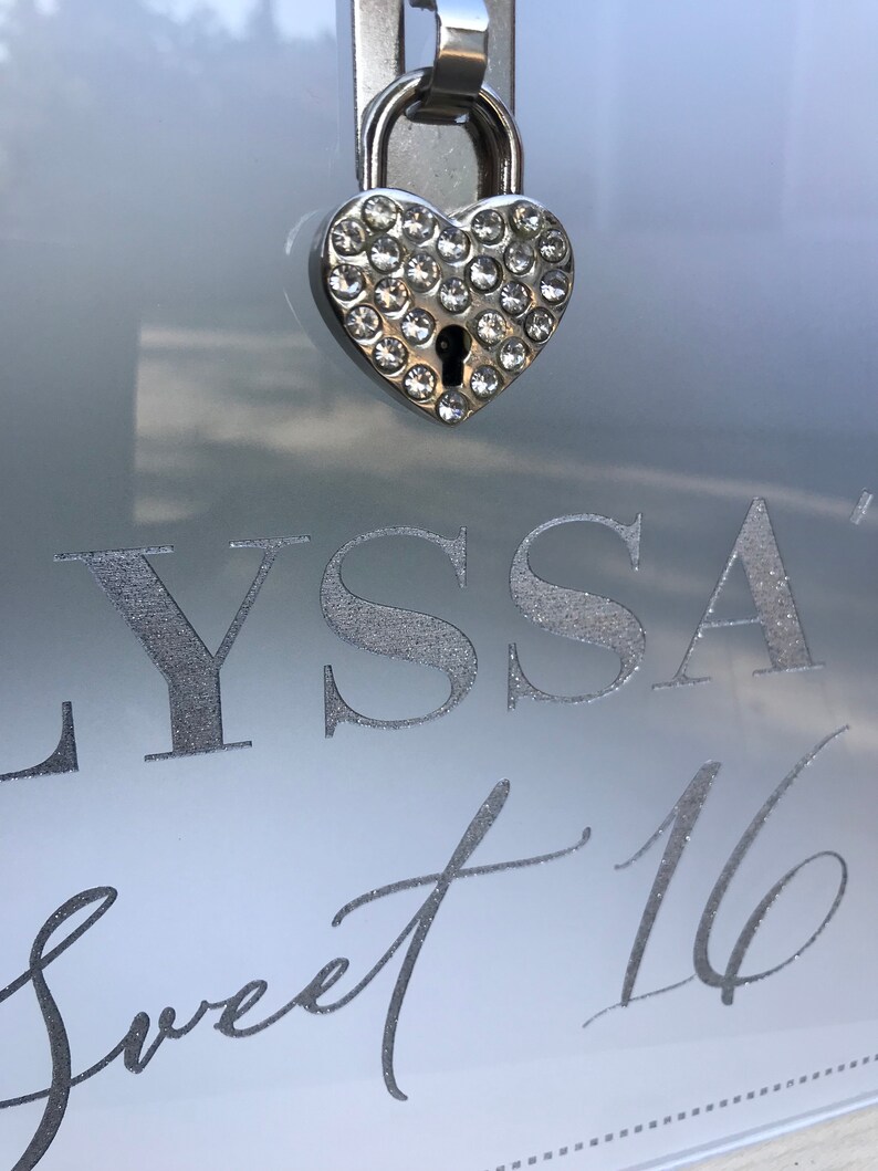 Personalized Acrylic Sweet 16 Card Box With Lock Custom - Etsy