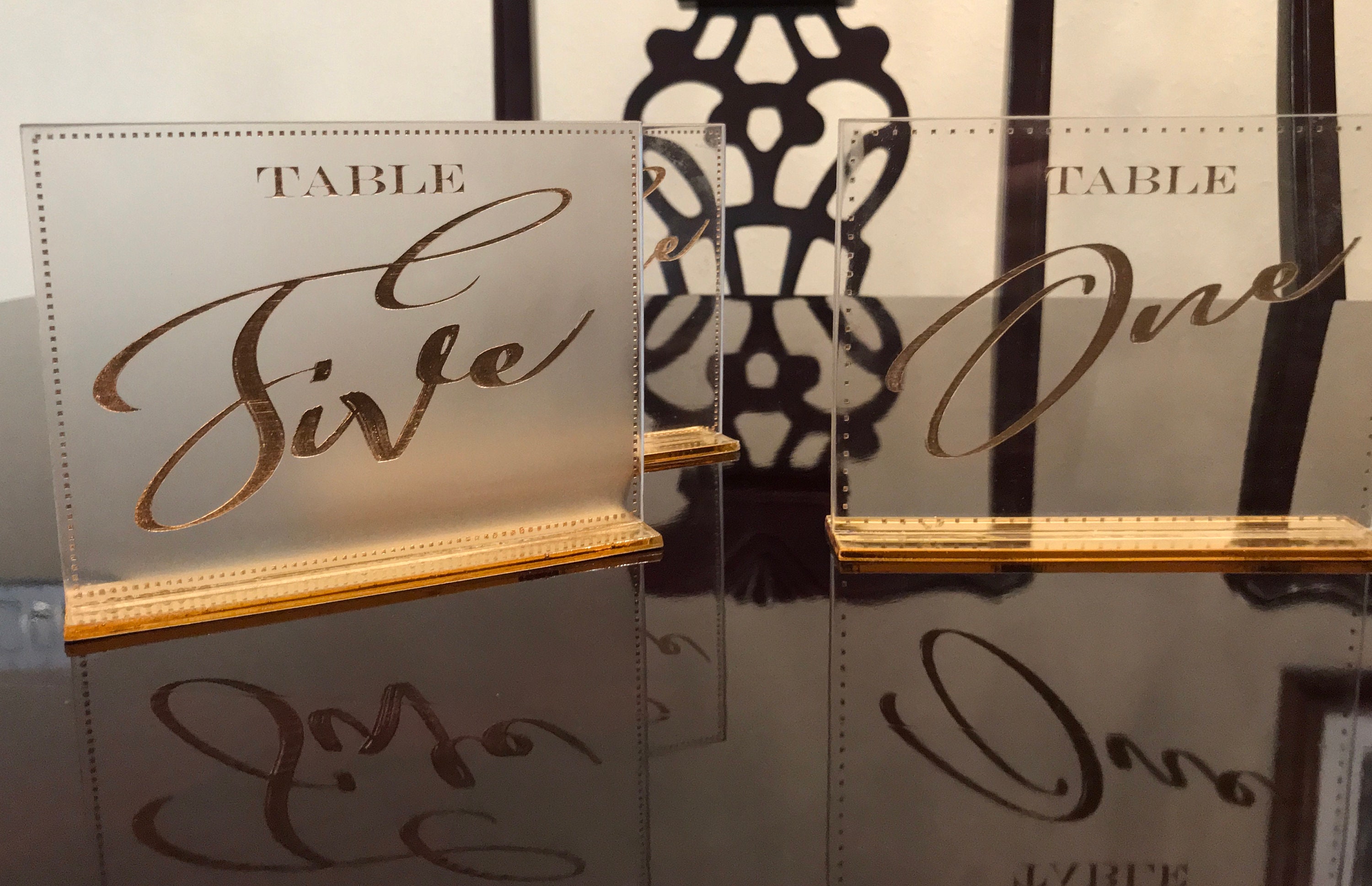 Table Numbers Acrylic Mirror Gold Silver for Wedding & Event | Etsy