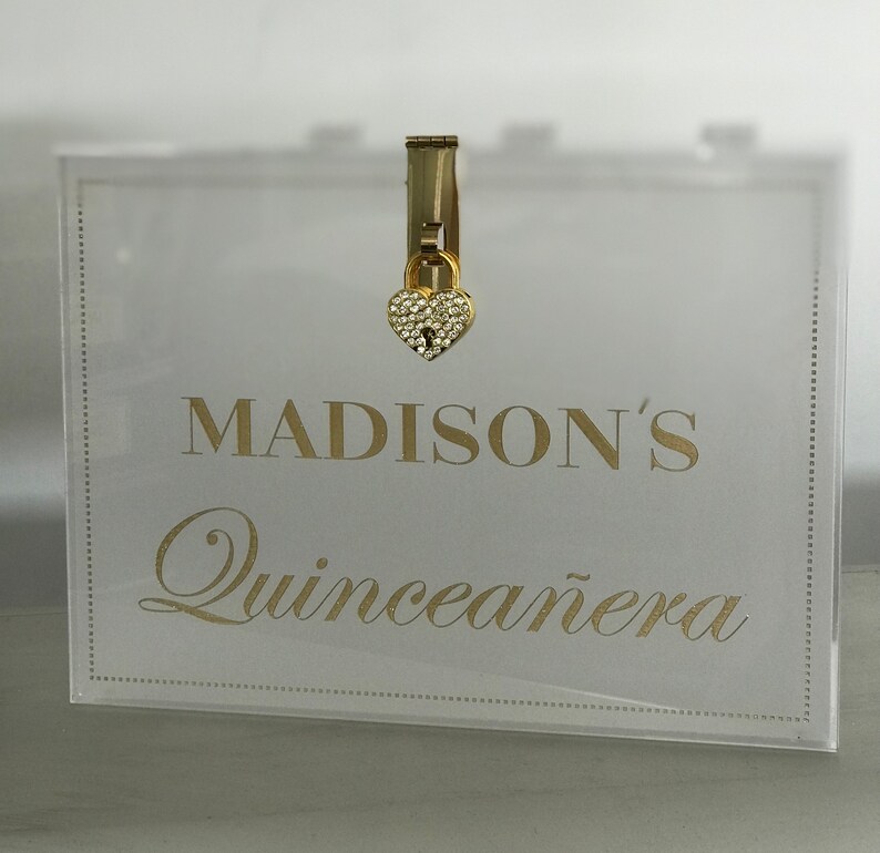 Personalized Acrylic Sweet 16 Card Box With Lock Custom - Etsy