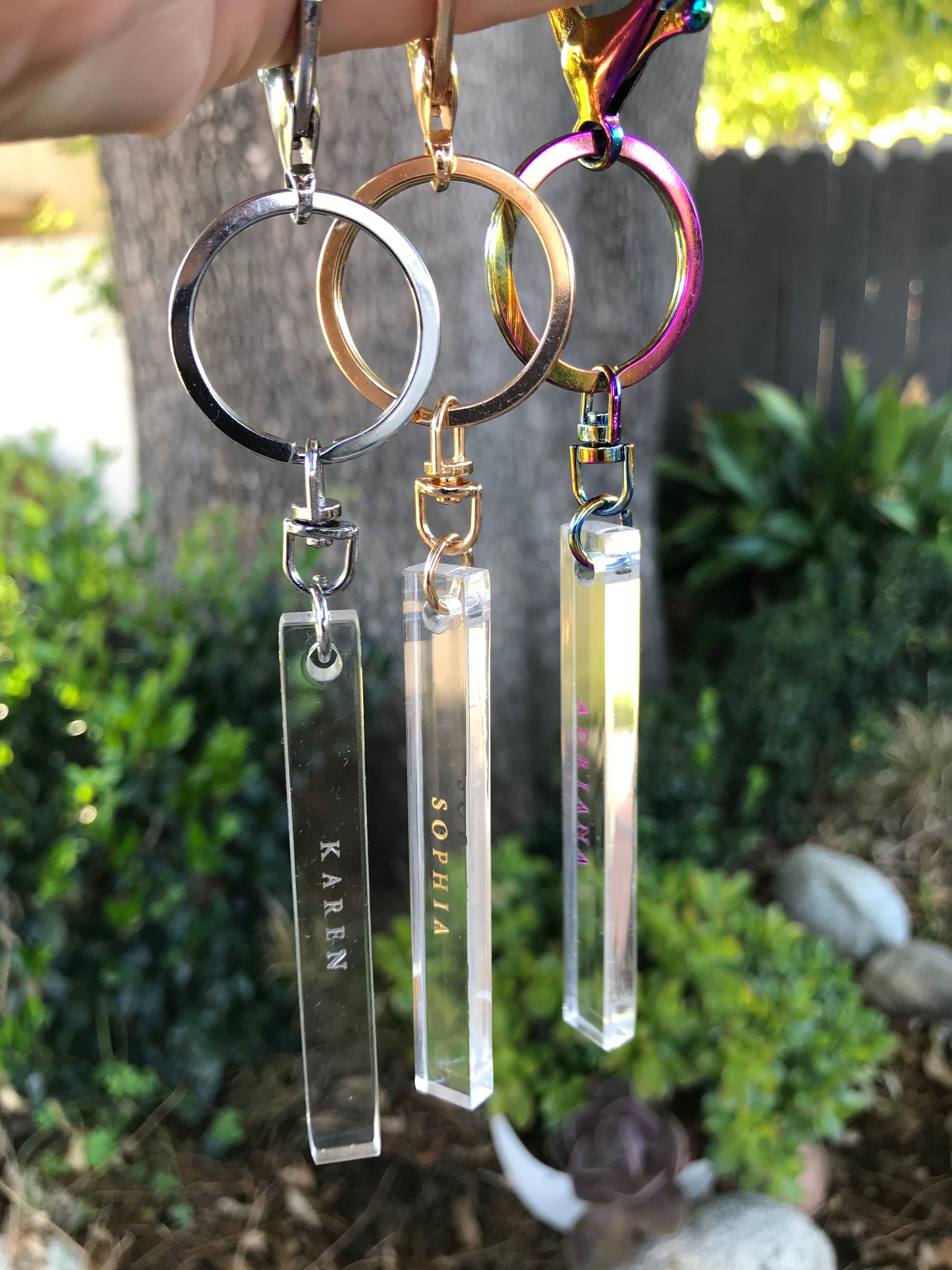 Clear Acrylic Custom Name Keychain. Embossing Keychain. Gift for Any ...