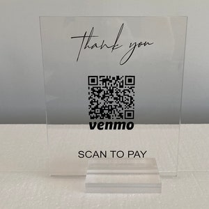 3D Scannable QR Code Thank You Scan to Pay Retail Acrylic Sign ...