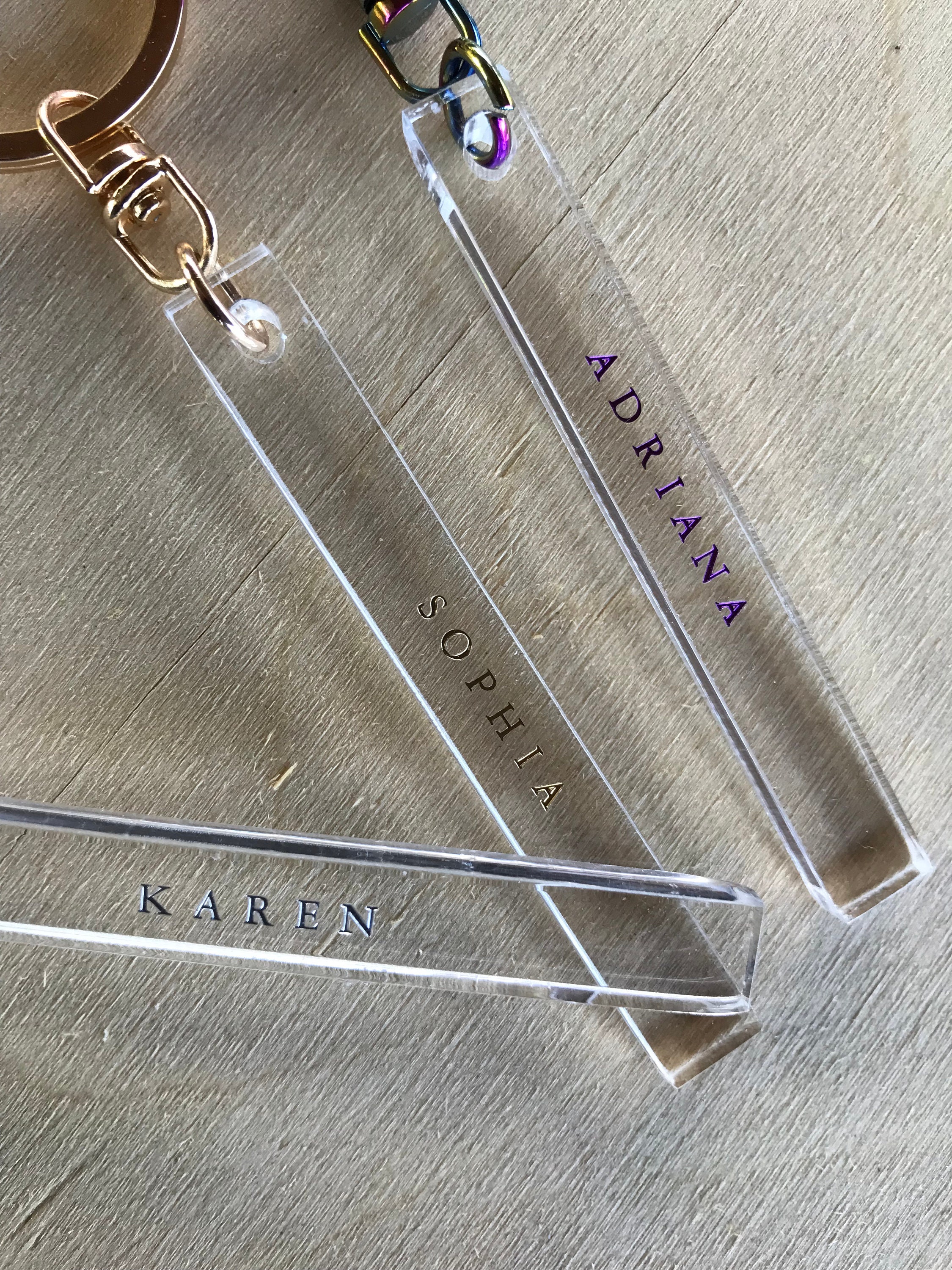 Clear Acrylic Custom Name Keychain. Embossing Keychain. Gift for Any ...