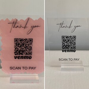 3D Scannable QR Code Thank You Scan to Pay Retail Acrylic Sign ...