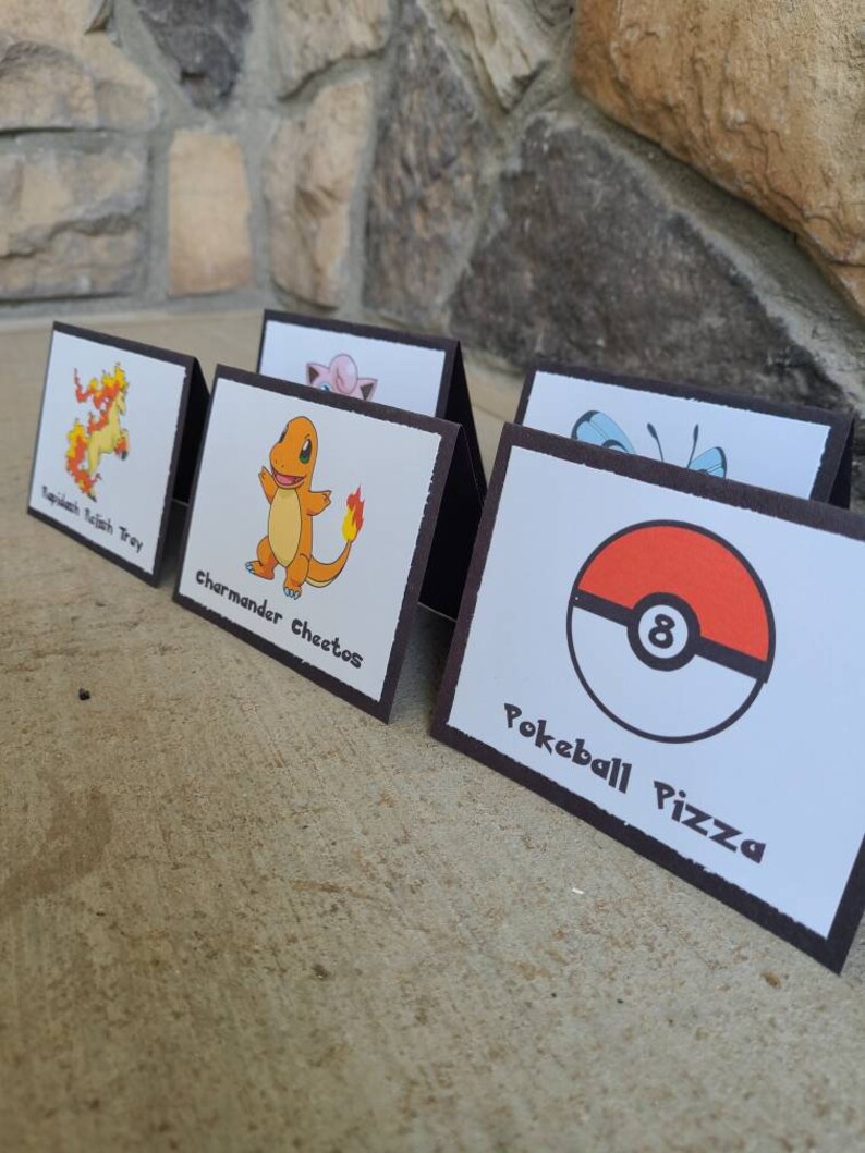 Pokemon Party Food Labels Pokemon Go Birthday Pokeball | Etsy