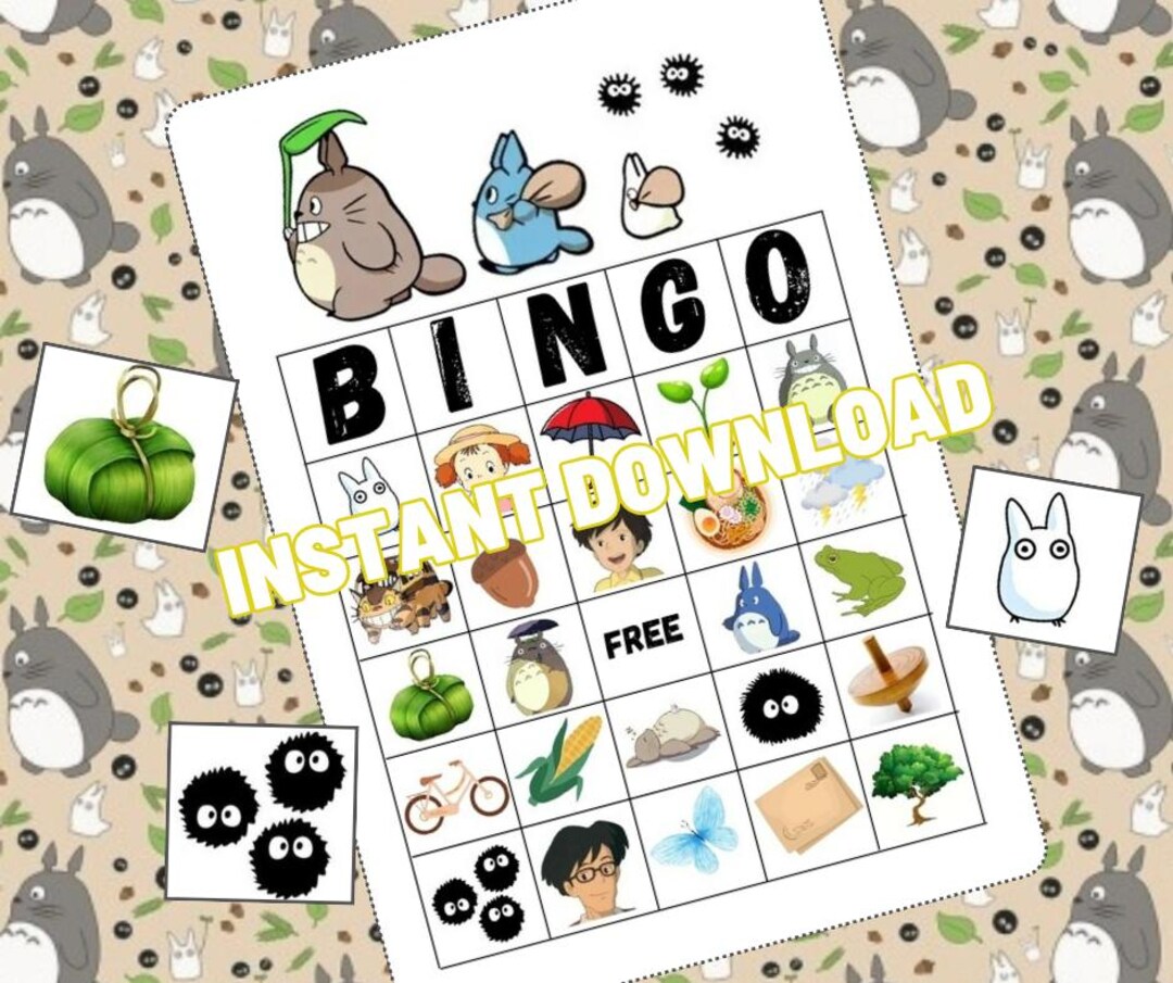 INSTANT DIGITAL DOWNLOAD My Neighbor Totoro Bingo Party Game - Satsuki ...