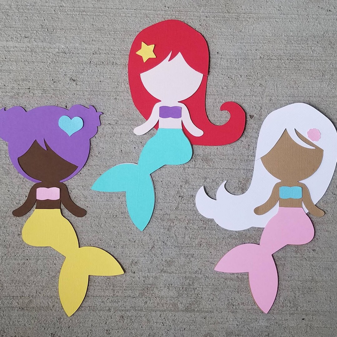 Build Your Own Mermaid Paper Dolls Craft Activity Fun Favors - Under ...