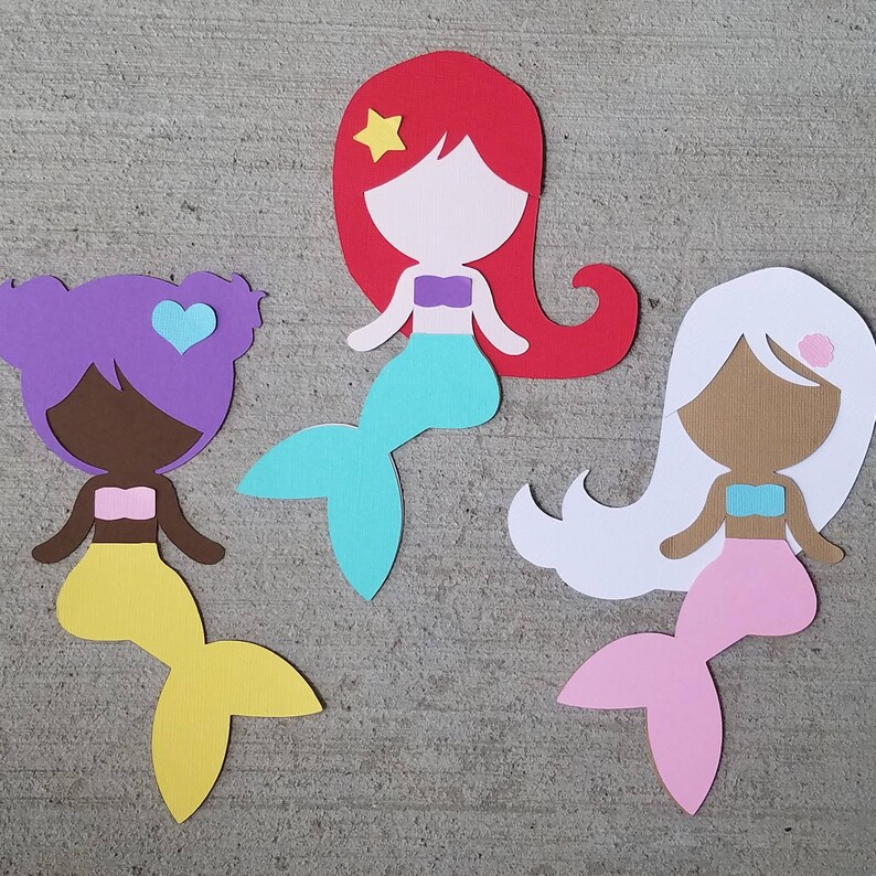 Build Your Own Mermaid Paper Dolls Craft Activity Fun Favors - Under ...