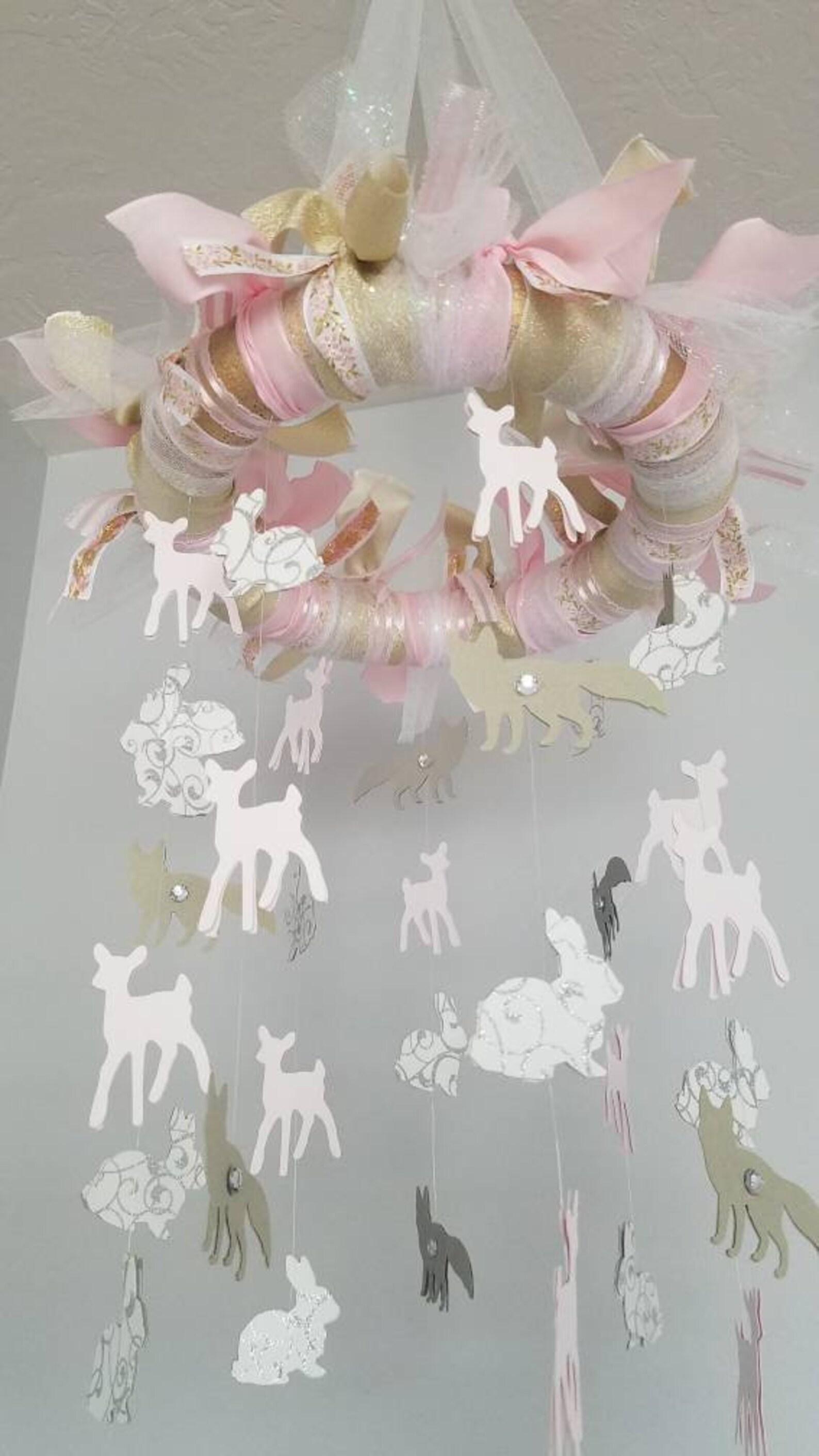 MADE TO ORDER Shabby Chic Woodland Animal Nursery Mobile - Etsy