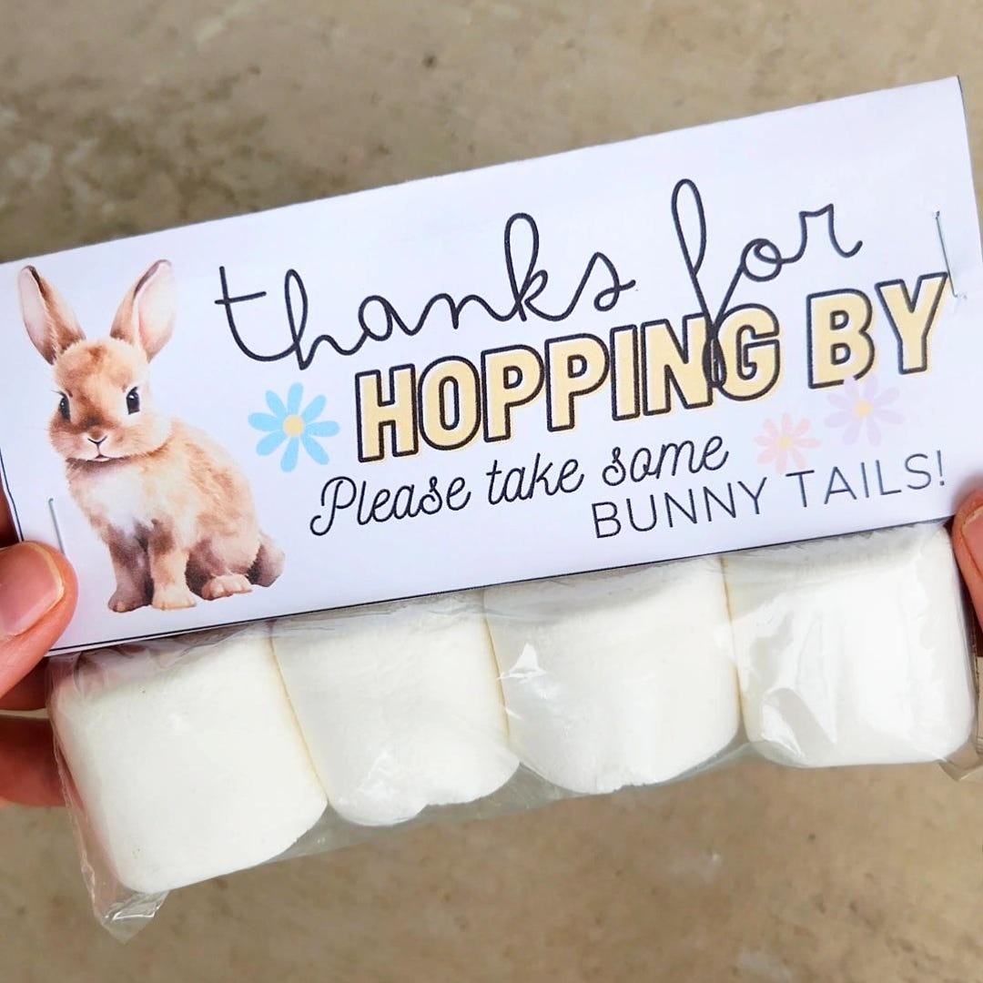 INSTANT DIGITAL DOWNLOAD Bunny Tails Party Bag Favor Labels - Hop ...
