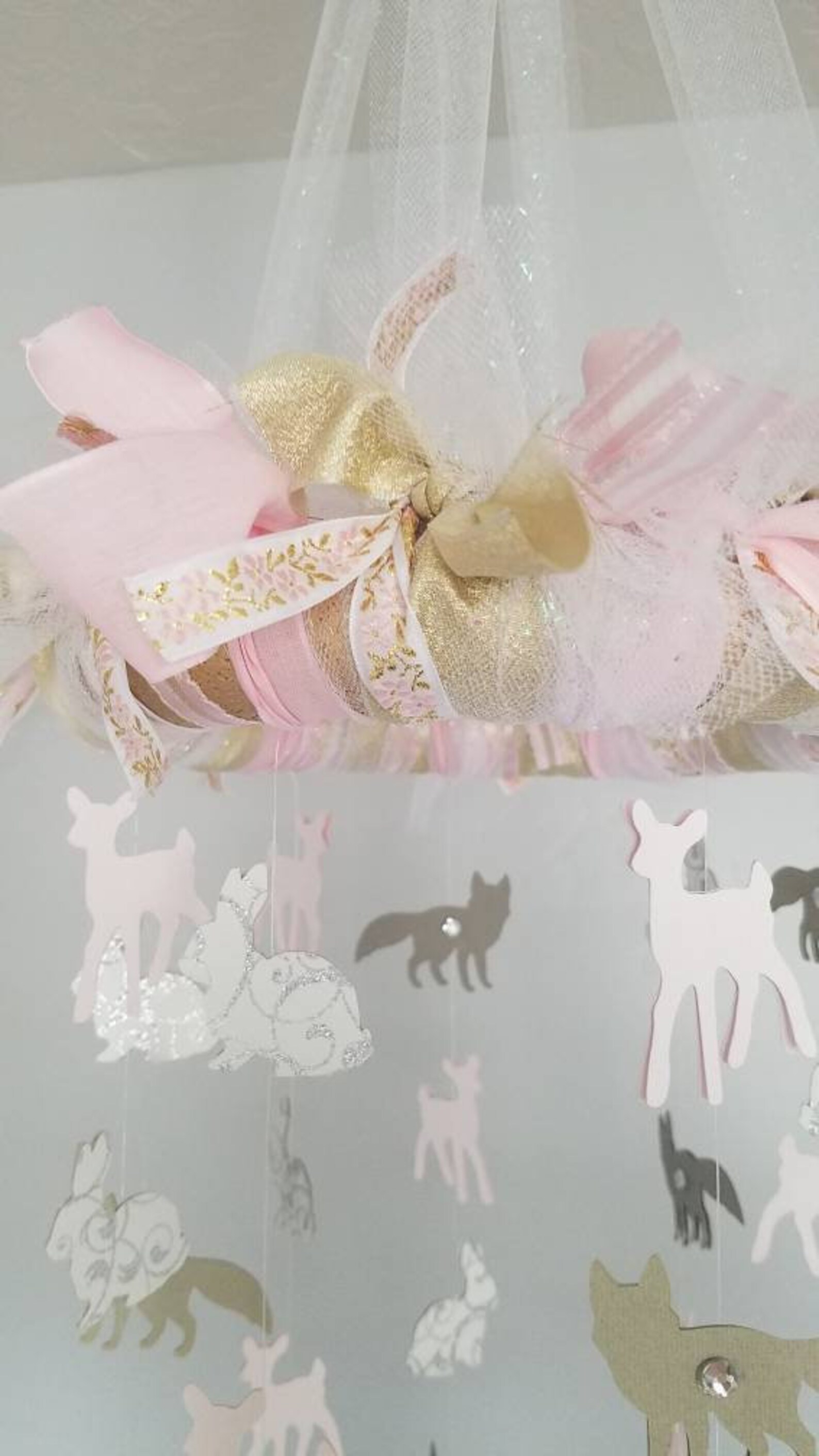 MADE TO ORDER Shabby Chic Woodland Animal Nursery Mobile - Etsy