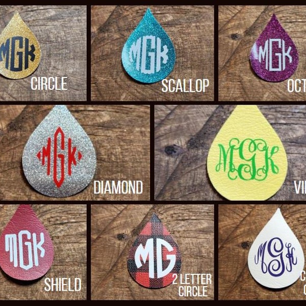 Monogrammed Leather - Etsy