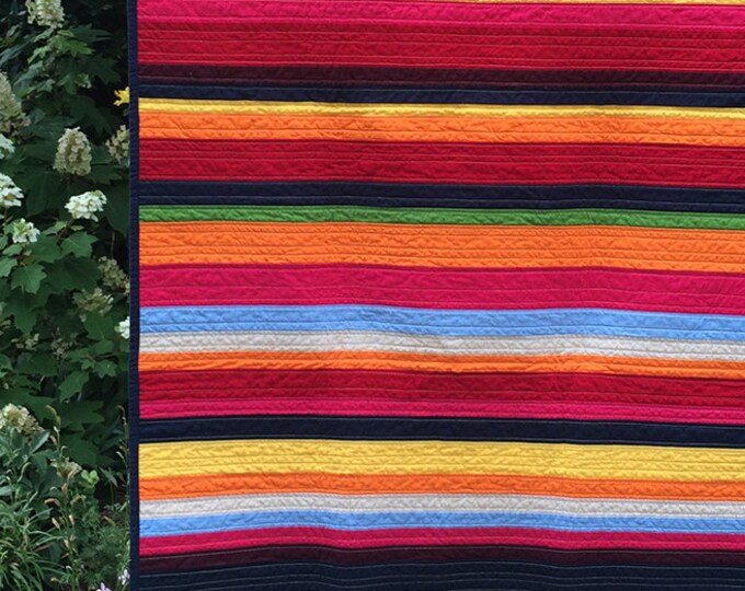 Handmade Modern Throw Quilt Bright Color 100% Cotton Fabrics - Etsy