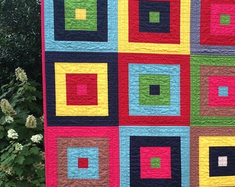 Handmade Modern Throw Quilt Bright Color 100% Cotton Fabrics | Etsy