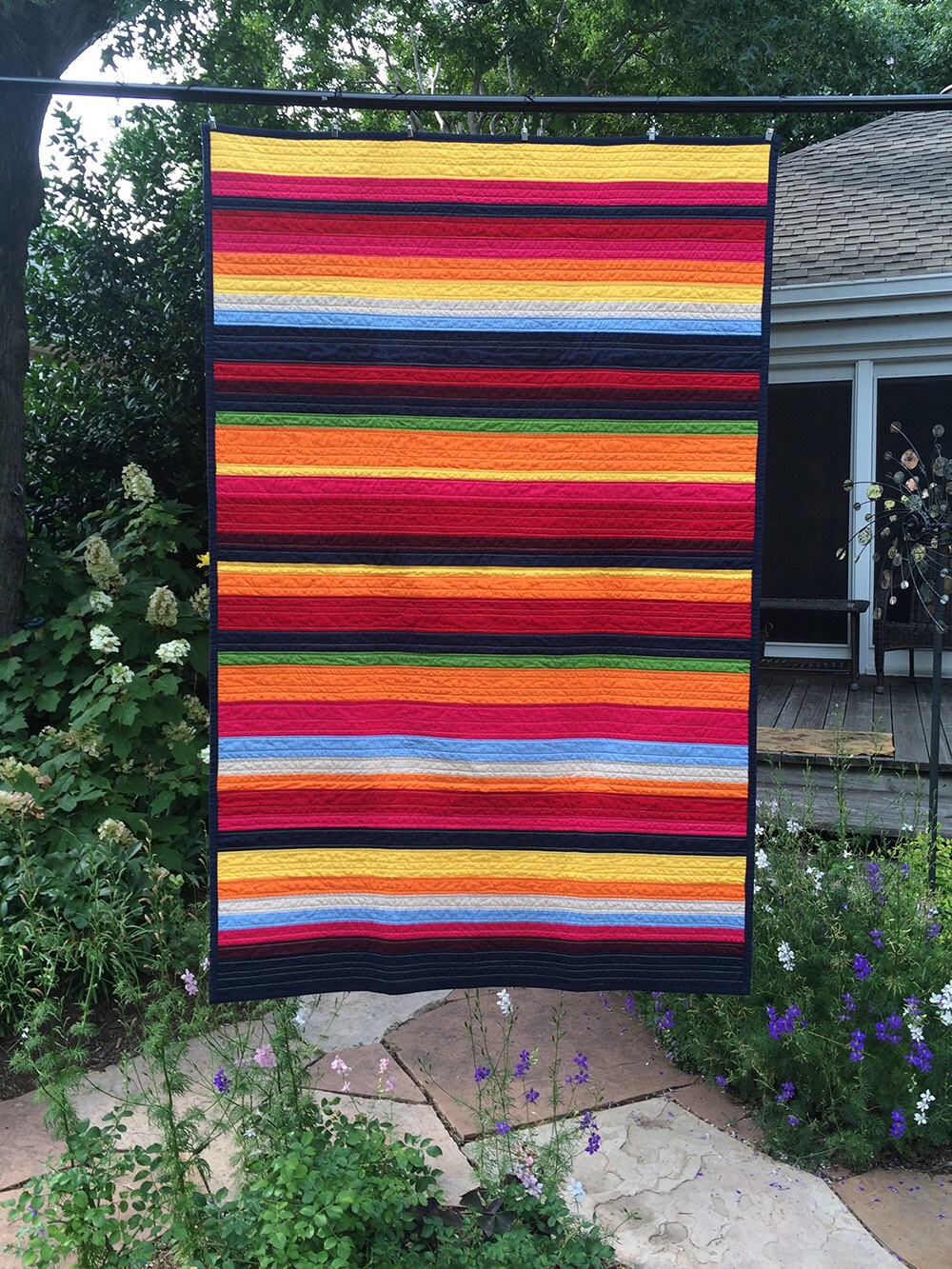 Handmade Modern Throw Quilt Bright Color 100% Cotton Fabrics | Etsy