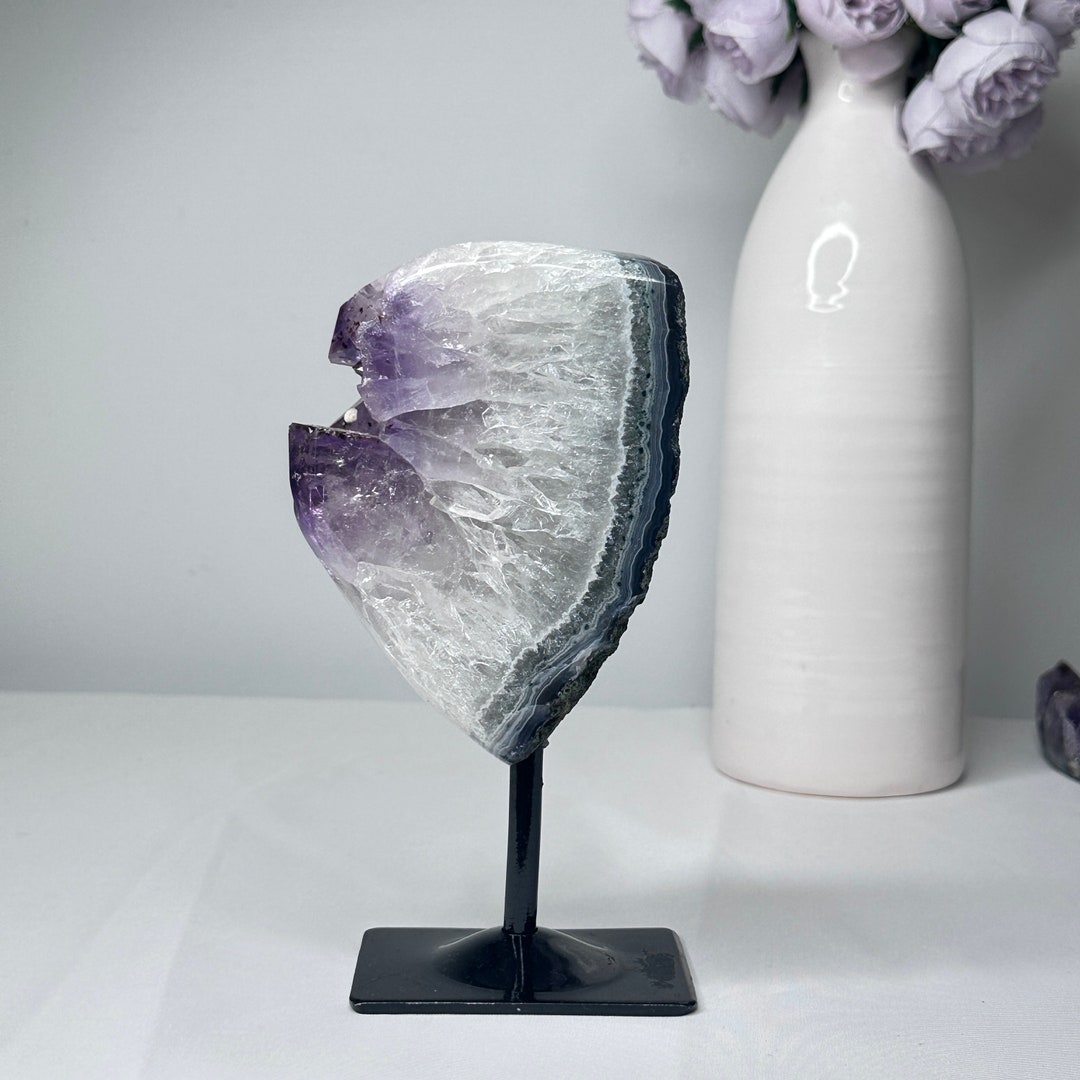 Purple Amethyst on Stand - Etsy