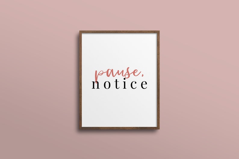 Pause Notice Mindfulness Mental Health Print - Etsy
