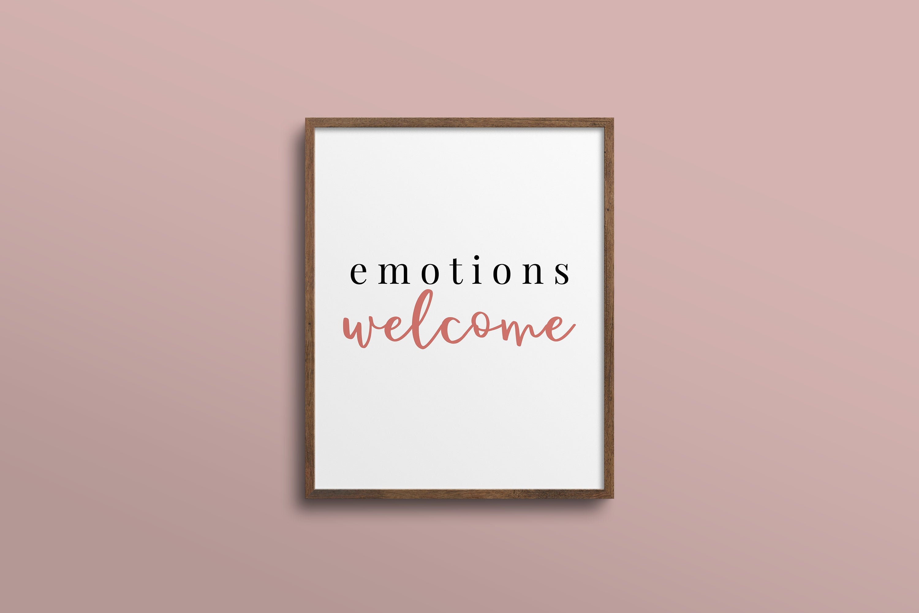 Emotions Welcome, Mental Health Wall Art Print, Quote/saying - Etsy