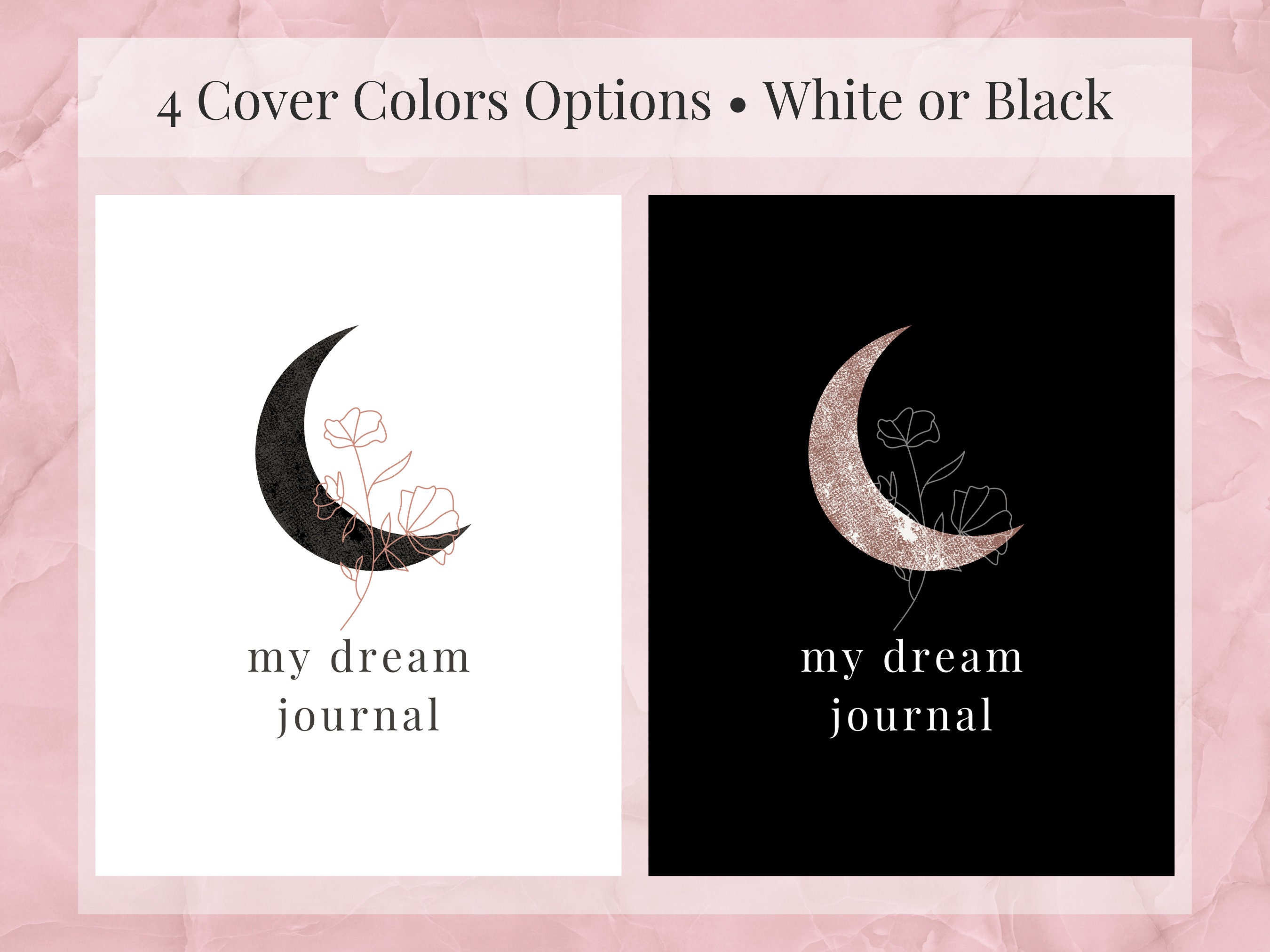 Moon Flower Dream Journal, Printable PDF Digital Download - Etsy