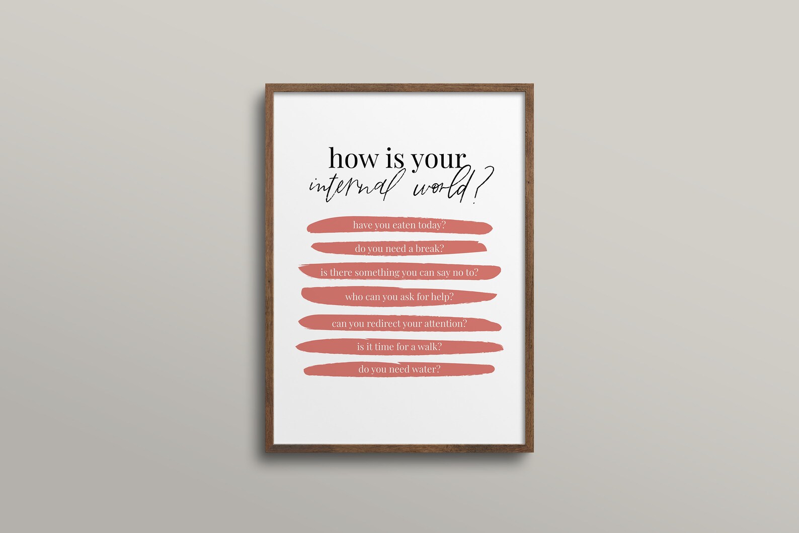 Self Check-in Poster Inspirational Wall Art Print for Mental - Etsy