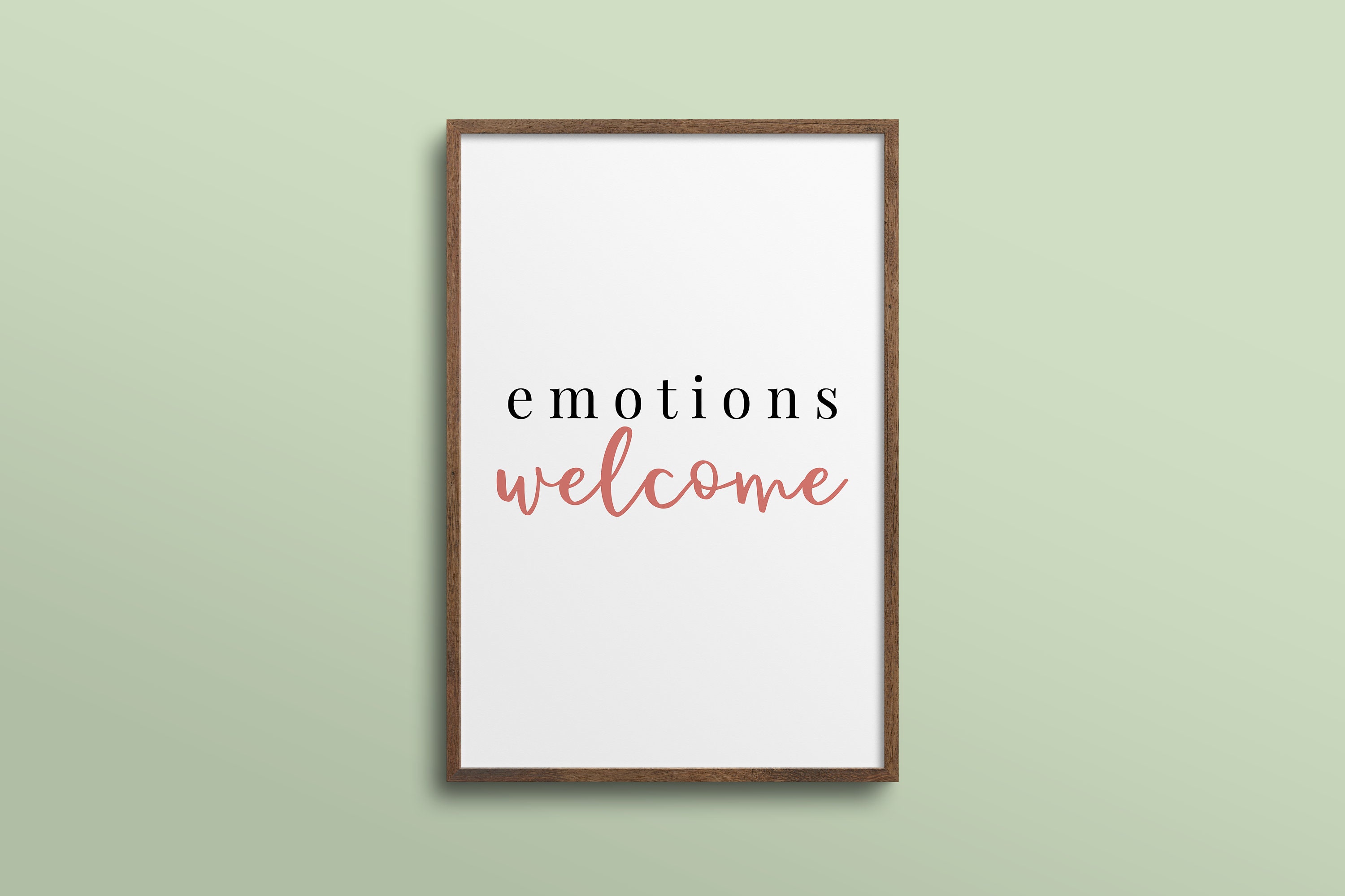 Emotions Welcome, Mental Health Wall Art Print, Quote/saying - Etsy