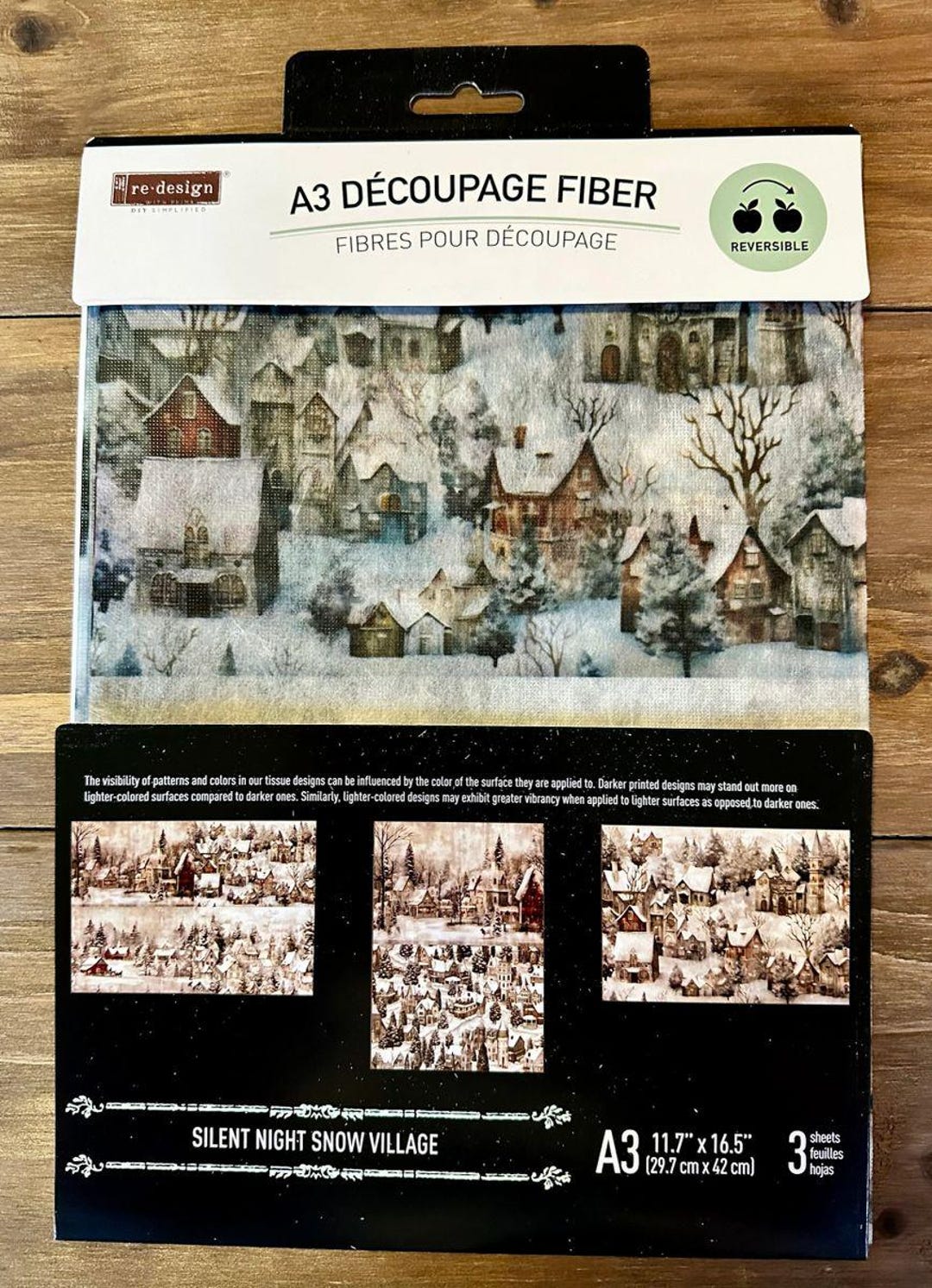 Silent Night Snow Village | A3 Decoupage Fiber | Redesign With Prima ...