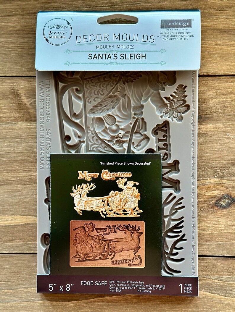NEW Redesign With Prima® Décor Moulds Santa's Sleigh Mixed-media Art ...
