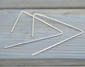 Open Wire Hoops 925 Sterling Silver Large Dangle Earrings - Etsy UK