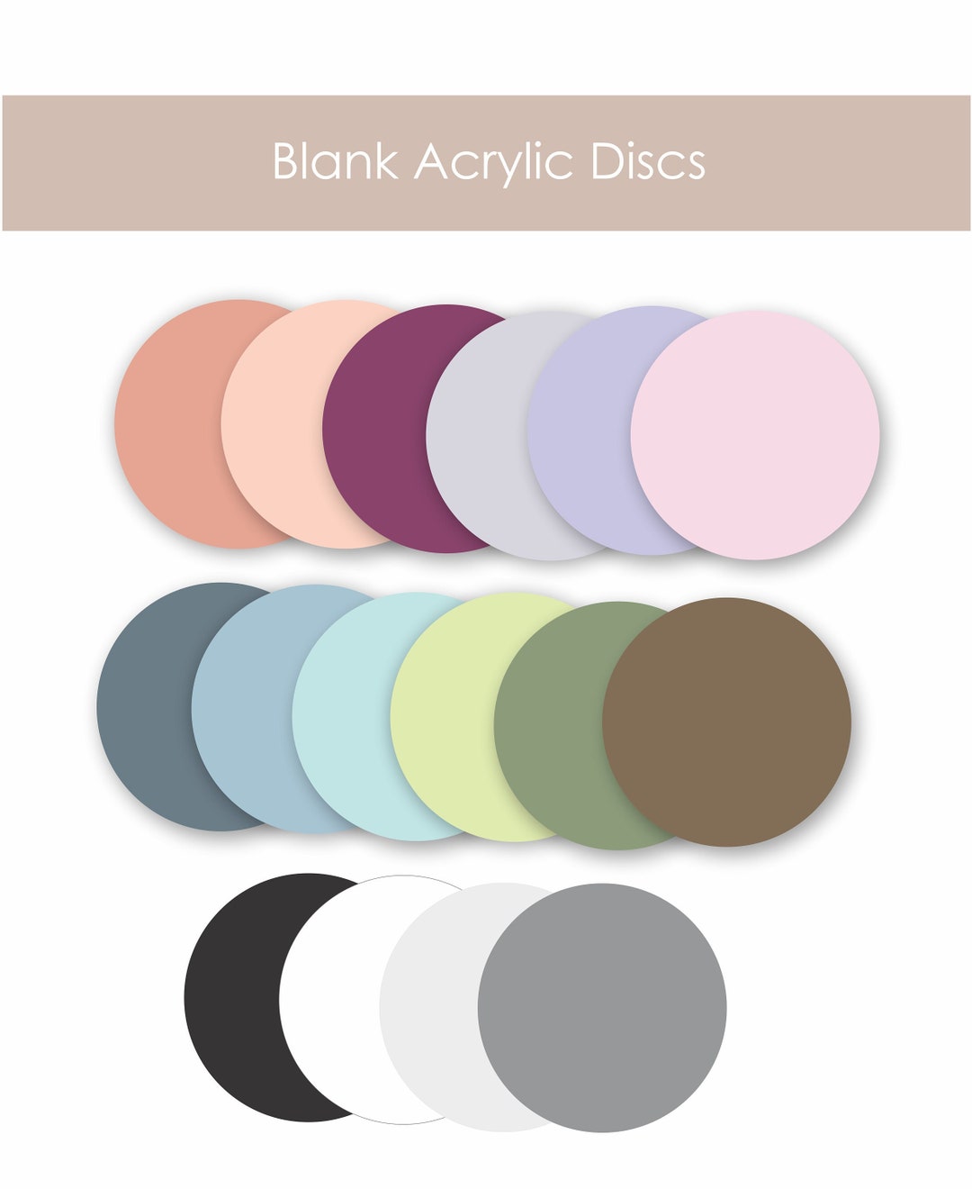 Blank Wooden Acrylic Circle Round Discs 50,60,70,80,90,100mm Crafting ...