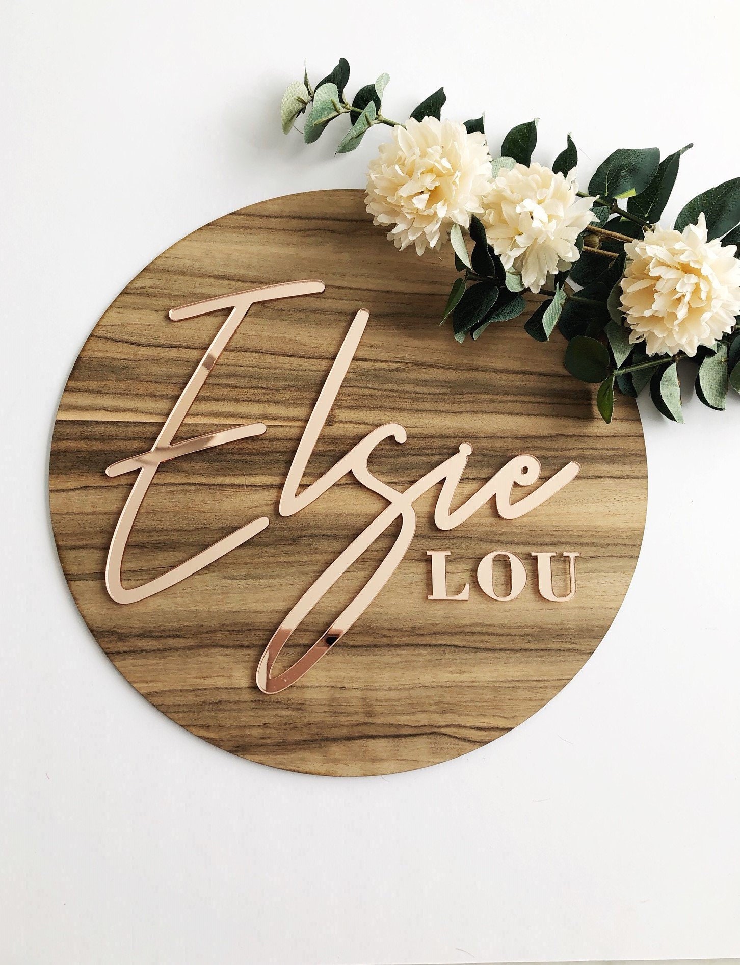 Name Plaque WALNUT OAK Wood Acrylic Custom Personalised - Etsy