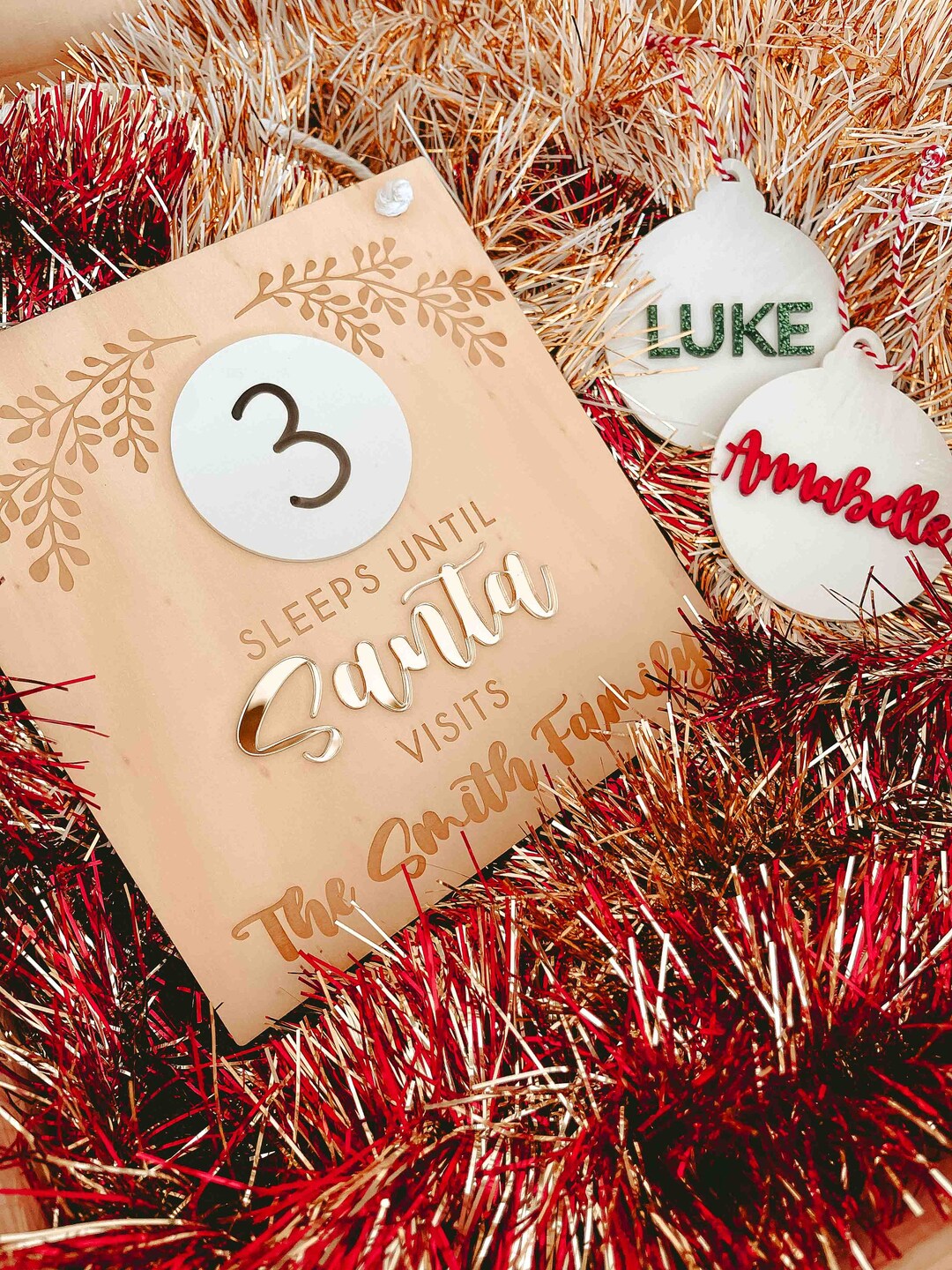 Christmas Family Countdown Calendar Whiteboard Custom - Etsy