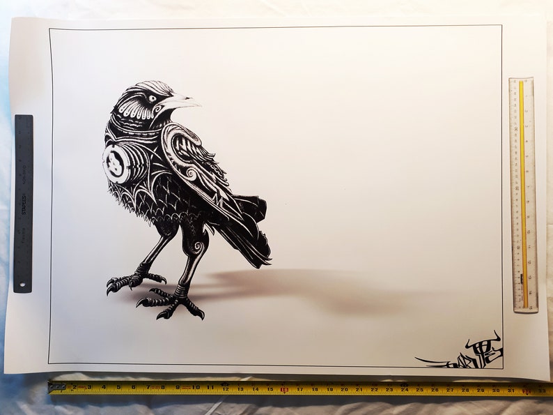 The Medieval Crow From the Future large Semi-gloss Print - Etsy