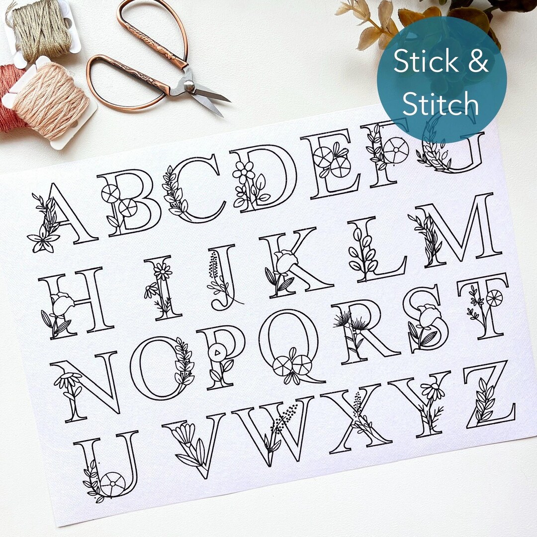 Alphabet Stick and Stitch Embroidery Designs, Floral Letters ...