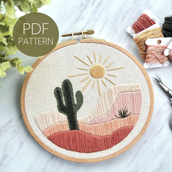Desert Embroidery Pattern - Etsy
