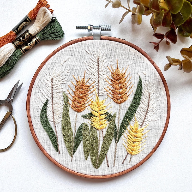 Wheat Embroidery - Etsy