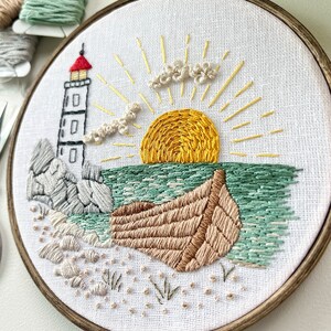 Pacific Coast Lighthouse Embroidery Hoop, Beach Embroidery, Home Decor ...