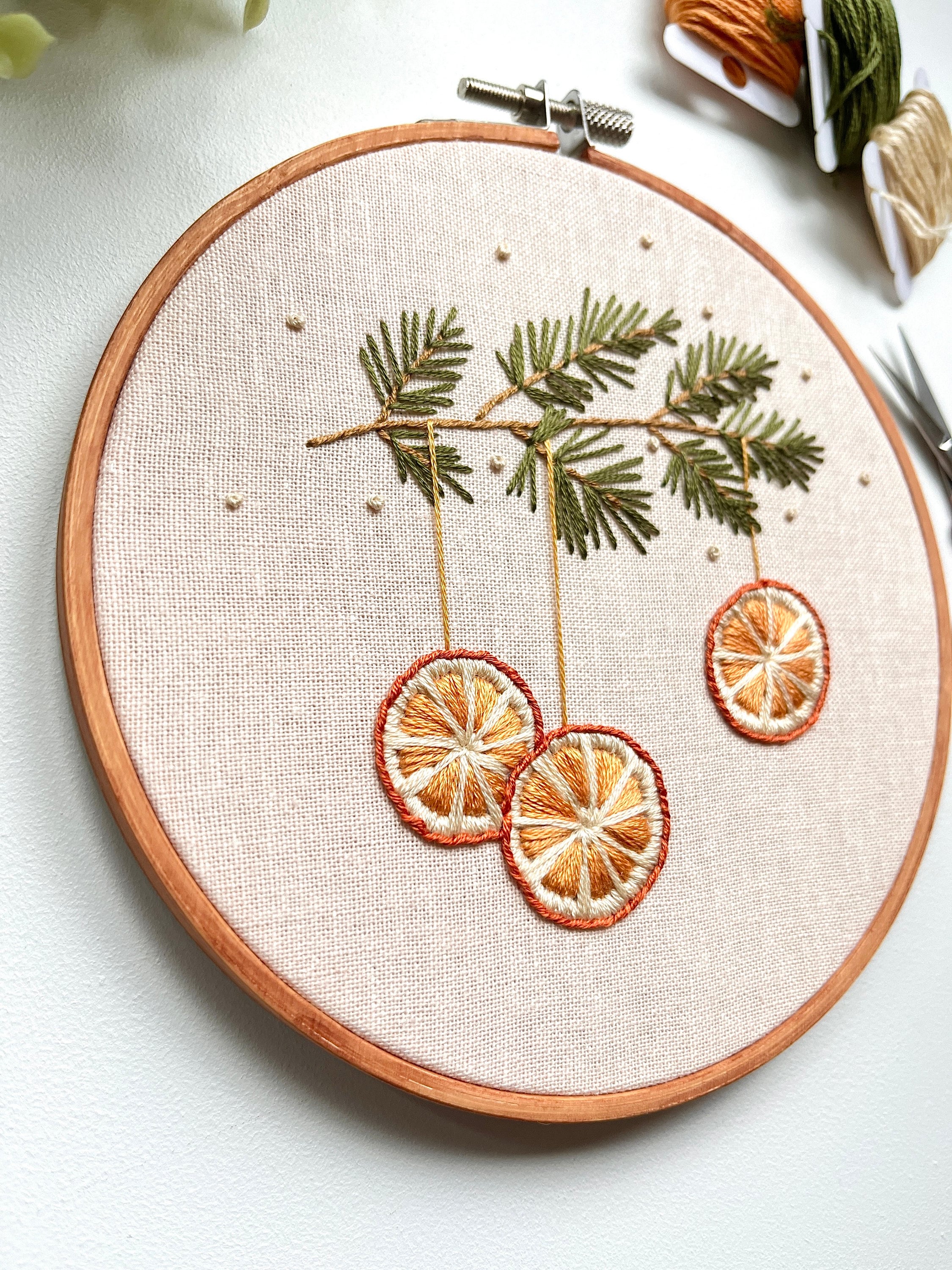 Dried Orange Slices Embroidery Pattern: Beginner DIY (PDF Pattern ...