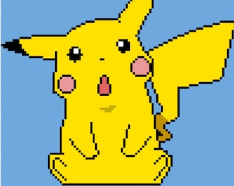 Pikachu Pokemon C2C Row by Row Written Instructions Graph Crochet ...