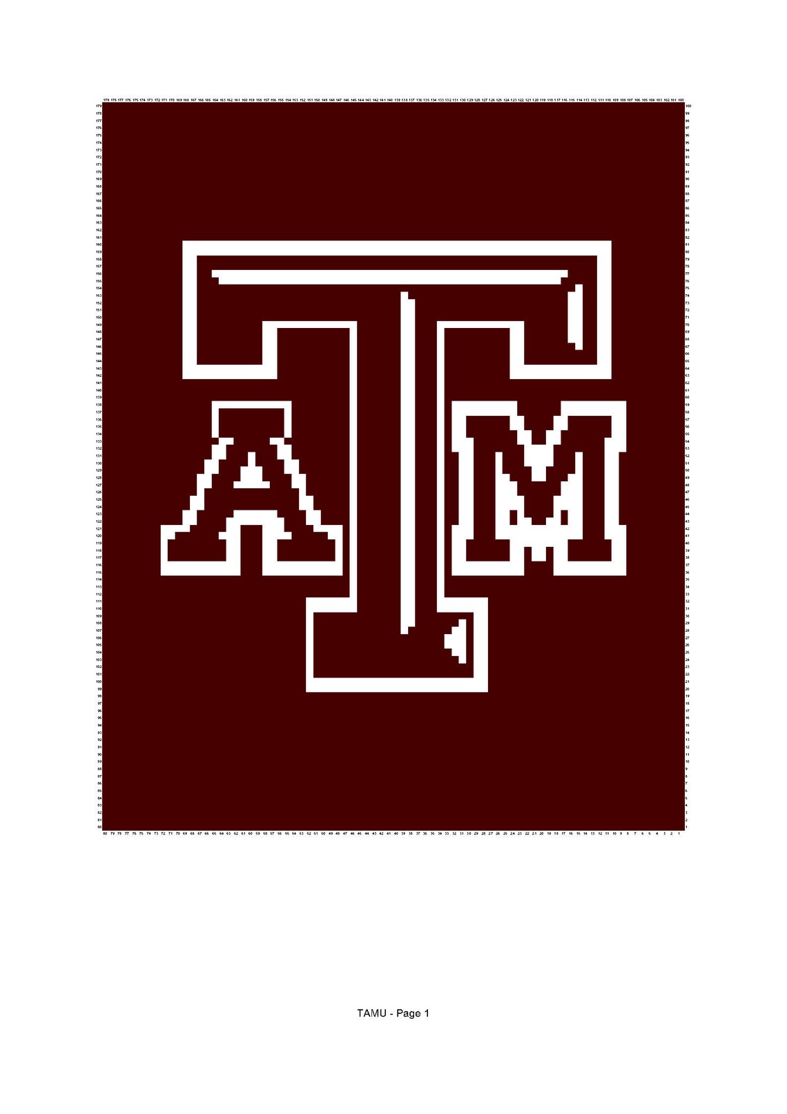 Texas A&M University C2C Graphghan Pattern 80 X 100 Squares - Etsy