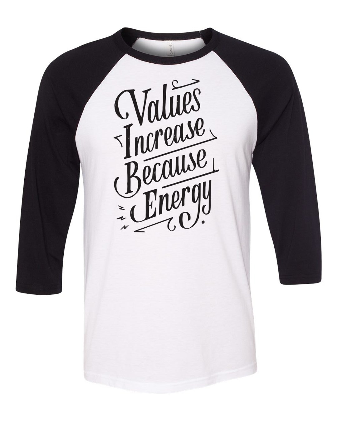 Vibe Values Increase Because Energy Baseball Raglan, Vintage Graphic - Etsy