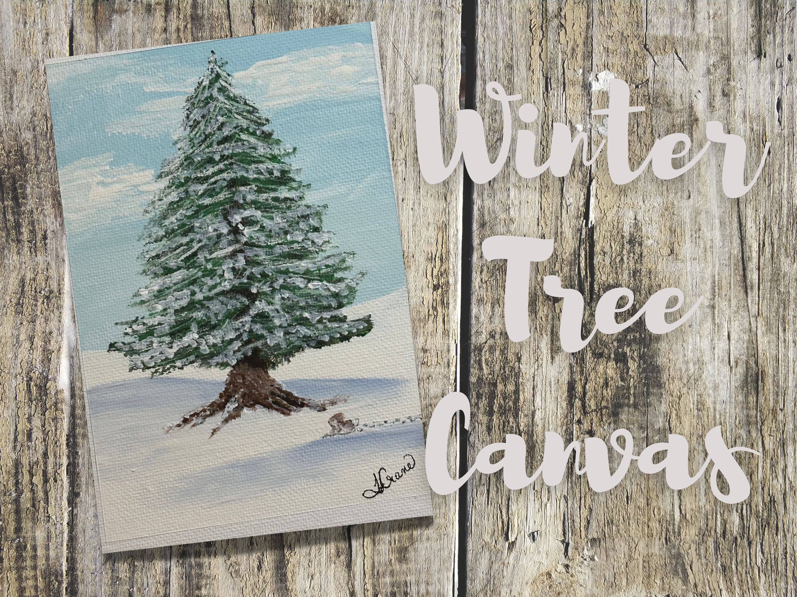 Winter Tree Acrylic Painting Tutorial (Download Now) - Etsy