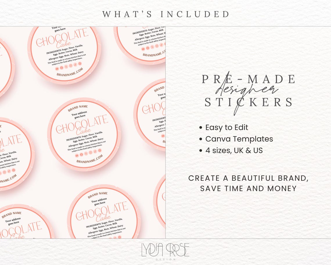 Editable Bakery Label Template: Custom Food Stickers, Cottage Law ...