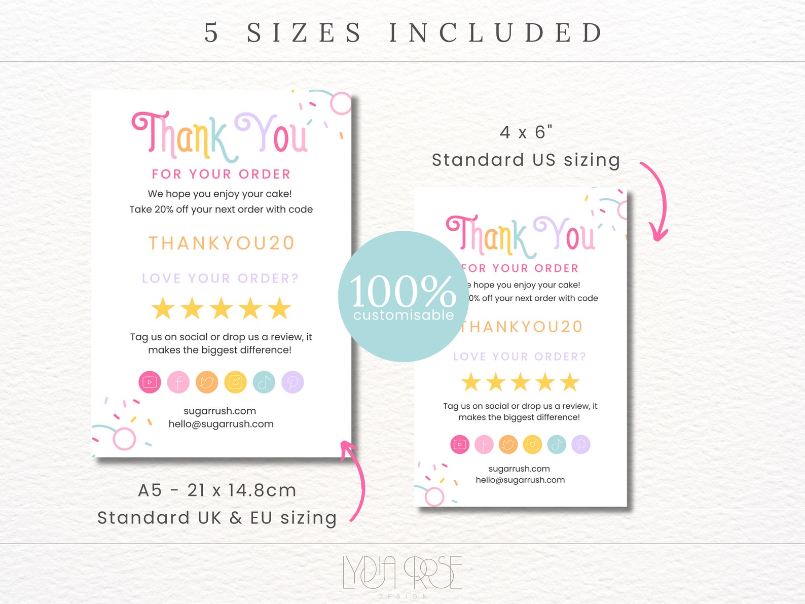 Bakery Thank You Cards - Thank You Cards for Bakery - Editable in Canva ...