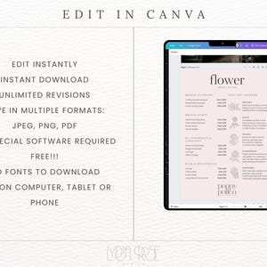 Florist Business | Editable Invoice | Receipt Template | Order Form ...