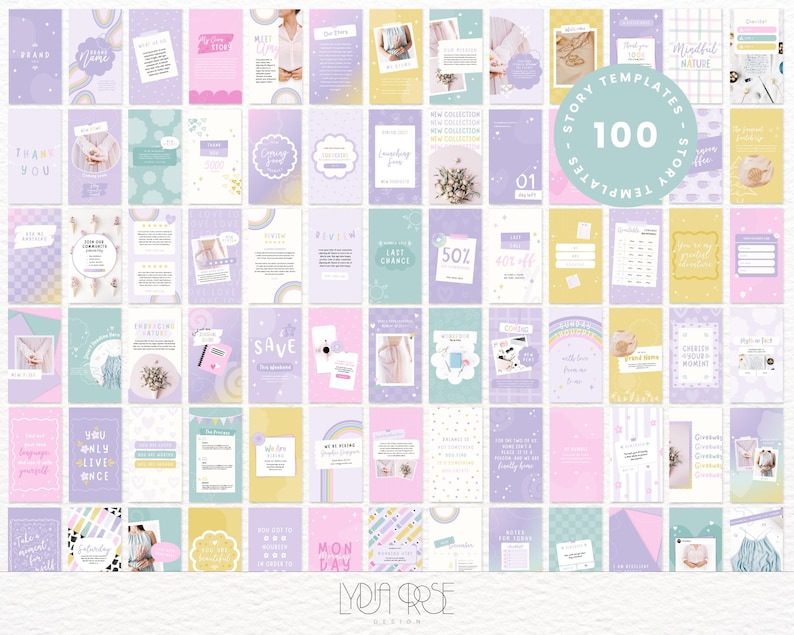 Pastel Instagram Templates: 590 Canva Designs for Soft Branding - Etsy