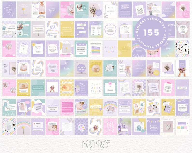 Pastel Instagram Templates: 590 Canva Designs for Soft Branding - Etsy