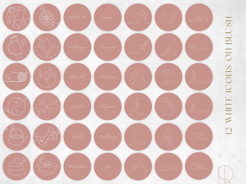 252 Yoga Instagram Highlight Covers - Yoga Pose Icons - Wellness ...
