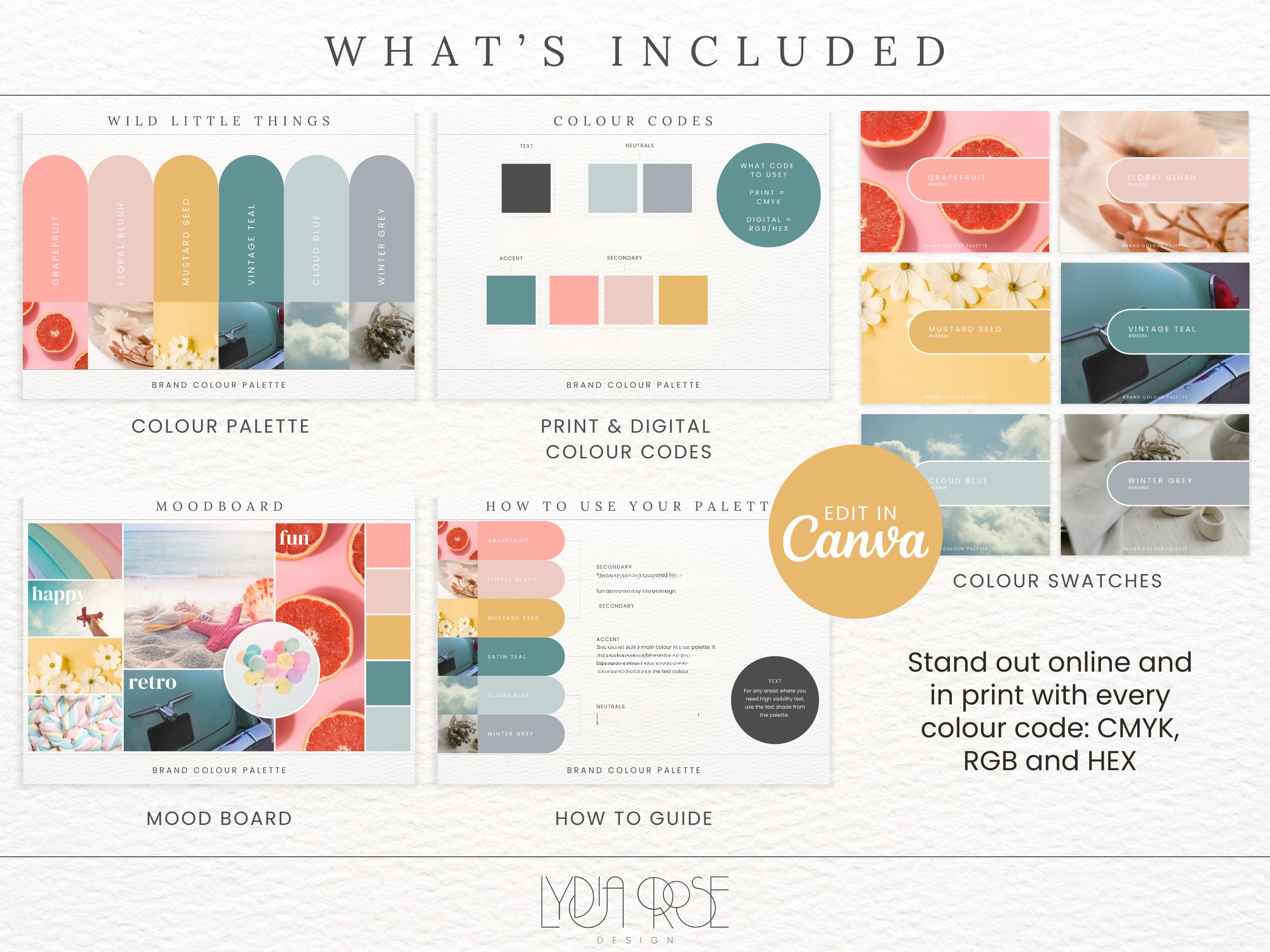 Rainbow Premium Colour Palette Colour Palette With CMYK, RGB & Hex ...