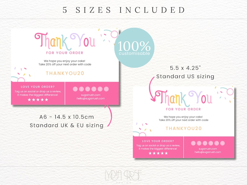 Bakery Thank You Cards - Thank You Cards for Bakery - Editable in Canva ...