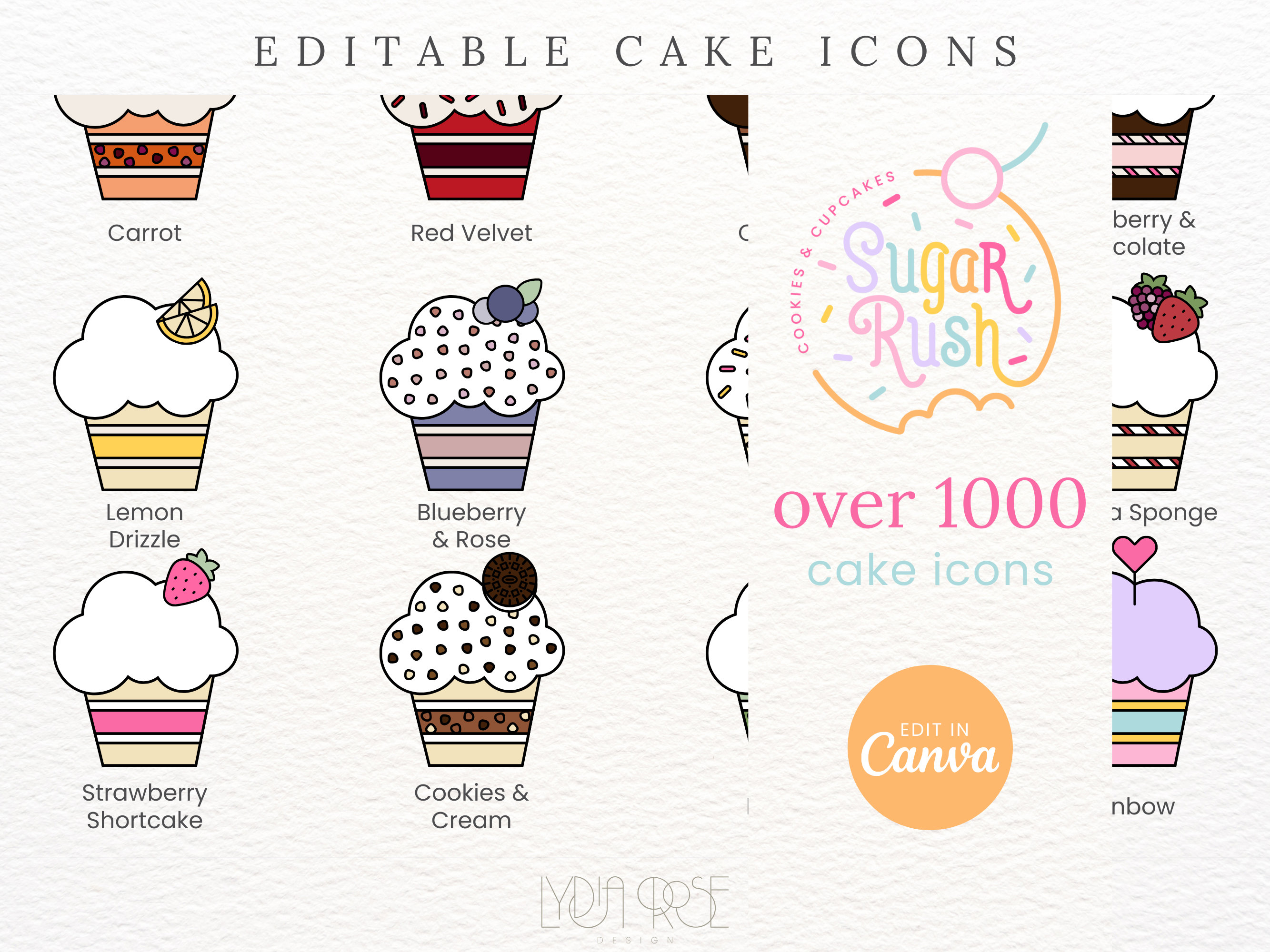 Editable Cupcake Icons - Create Your Own Cupcake Icons - Cake Logo ...